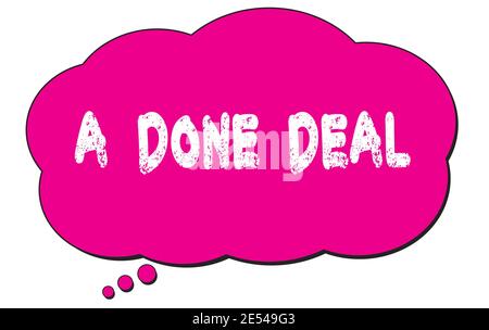 DONE text written on a pink thought cloud bubble Stock Photo - Alamy