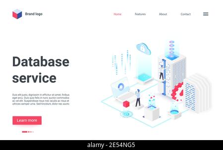 Database management service isometric vector illustration. Cartoon 3d ...
