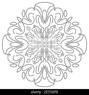 Coloring page. Scrabble pattern. Outline vector illustration for ...