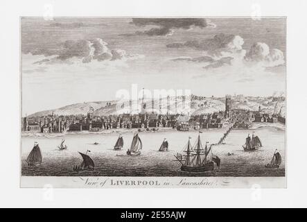 A view of Liverpool waterfront on the Mersey river, Lancashire, England ...