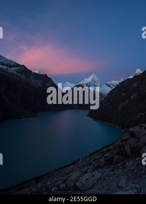 Caraz in sunset, Paron Valley, Caraz, Huaraz, Ancash, Cordillera Blanca ...