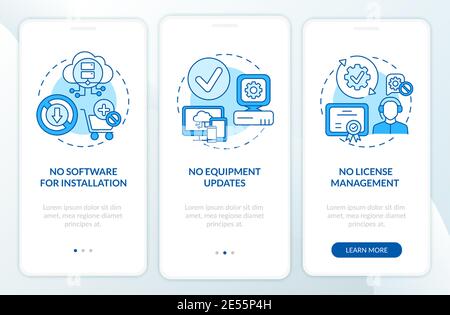 SaaS advantages onboarding mobile app page screen with concepts Stock ...