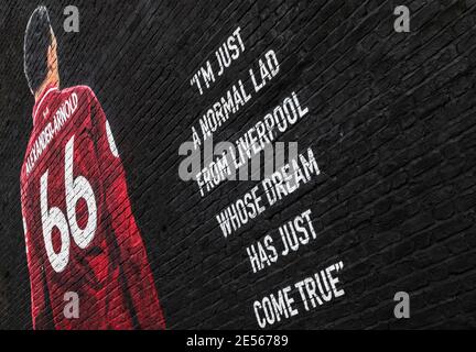 Trent Alexander-Arnold mural, Liverpool FC street art, Anfield ...