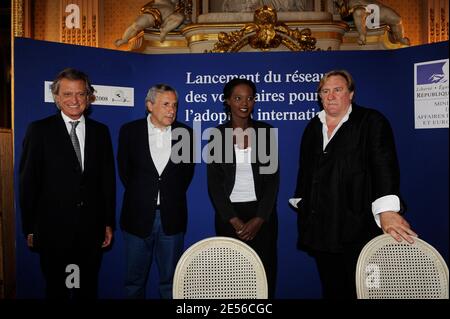 Actor Gerard Depardieu accompanied by Jean-Marie Colombani, Clemence ...