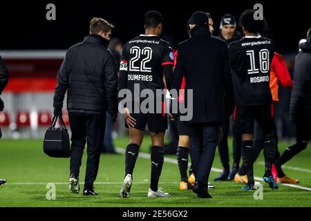 EMMEN, NETHERLANDS - JANUARY 26: Denzel Dumfries of PSV during the ...