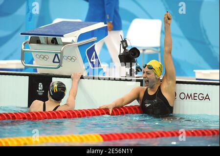 Stephanie Rice finishes in first place during the Women's 400 metre ...