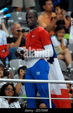 Taekwondo World Champion Pascal Gentil attends the Handball Gold medal ...