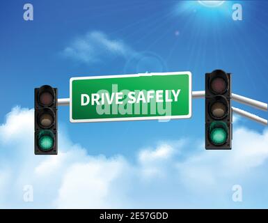 Drive safely memorial marker road sign for highway safety awareness ...