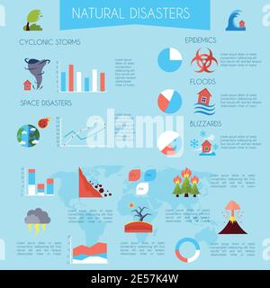 Earthquake disaster infographic set with mountain gap and effects ...