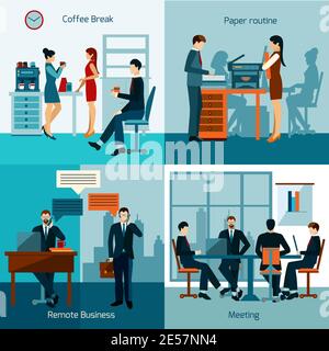 woman working and set icons business vector illustration design Stock ...