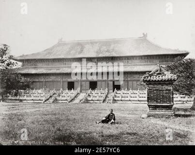 19th century vintage photograph: Ming Tombs, Yung Lo's tomb, Peking ...