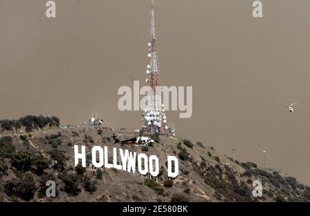 The famous Hollywood sign was in danger today as a fire raged on the ...