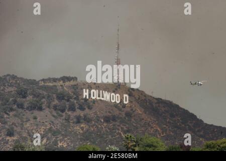 The famous Hollywood sign was in danger today as a fire raged on the ...