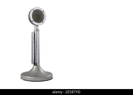 Front view of a 1930s desktop radio microphone Stock Photo - Alamy