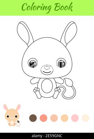 Coloring book little baby jerboa. Coloring page for kids. Educational ...