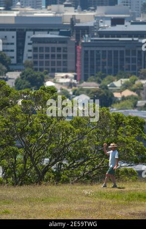 Man practising tai chi. Mount Eden. Auckland. North Island. New Zealand ...