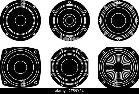 Set of speaker driver icons. Vector illustration Stock Vector Image ...