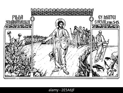biblical images book headers gospel of jesus Stock Photo - Alamy
