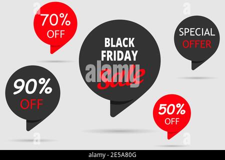 black and red origami style price tag design for Black Friday sale ...