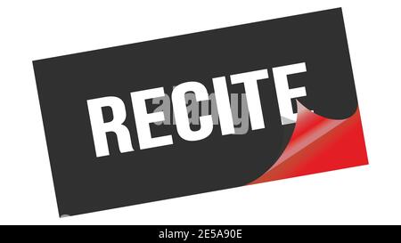 RECITE text written on black orange sticker stamp Stock Photo - Alamy