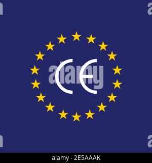CE mark europe flag logo. Euro vector certificate symbol Stock Vector ...