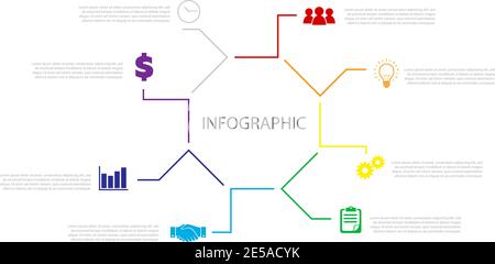 Minimalistic infographic template with flat design daily statistics graphs, dashboard, pie ...