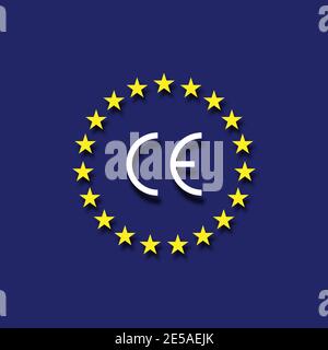 Vector CE mark, Vector CE symbol on black and white backgrounds Stock ...