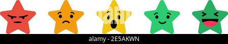 stars emotions rating different colors in flat style Stock Vector Image ...