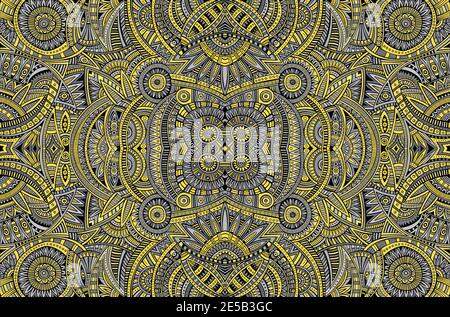 Abstract ethnic vintage yellow and grey background Stock Vector Image ...