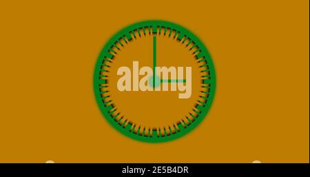 Beautiful 2d flat clock isolate on yellow background. concept of time ...