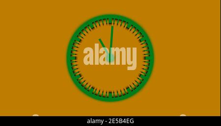 Beautiful 2d flat clock isolate on yellow background. concept of time ...