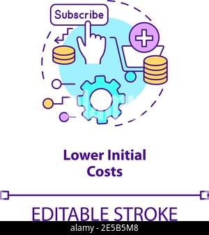 Lower initial costs concept icon Stock Vector Image & Art - Alamy