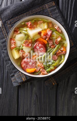 Bouneschlupp - traditional Luxemburgish soup with potatoes, bacon, and ...
