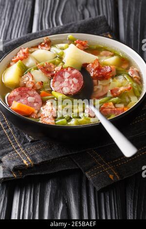 Bouneschlupp - traditional Luxemburgish soup with potatoes, bacon, and ...