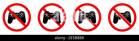 No games. No gamepad icon. No joystick sign. Forbidden gamepad icon ...