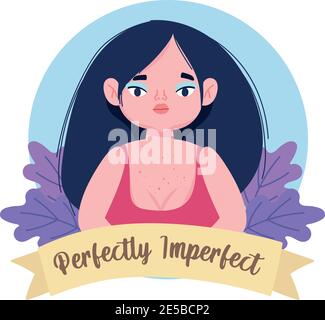 perfectly imperfect, cartoon woman character standing vector ...