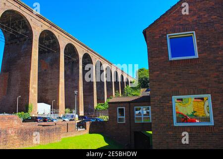 View of traditional terraced houses and Foord Valley Railway Road ...