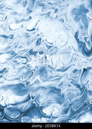 Blue creative abstract hand painted background, marble texture ...