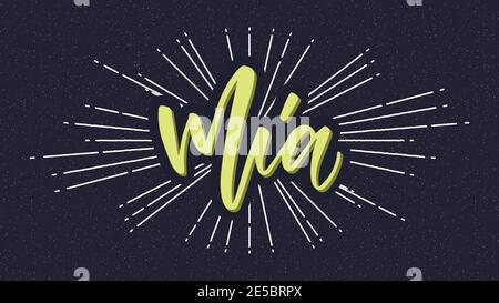 Female name Mia. Handwritten lettering calligraphy Girl name. Vector ...