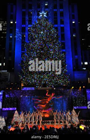 The Radio City Rockets perform onstage at the annual tree lighting ...