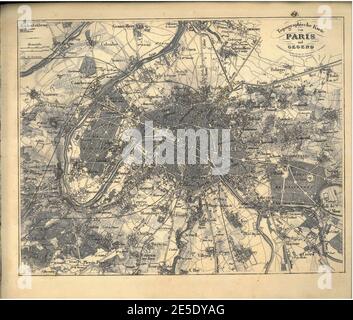 Paris - Topographische Karte Stock Photo - Alamy