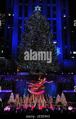 The Radio City Rockets perform onstage at the annual tree lighting ...