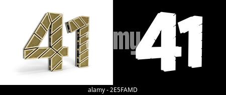 gold 41 number 3d illustration render Stock Photo - Alamy