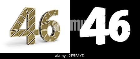 46 gold forty-six number 3d illustration render Stock Photo - Alamy