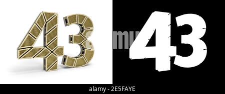 gold 43 number 3d illustration render Stock Photo - Alamy
