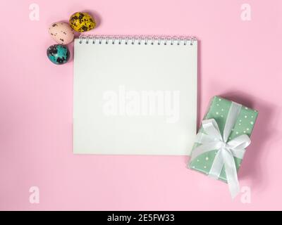 GIFT LIST on paper note. Delicate pink roses on pink background ...