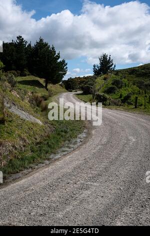 Country road near Pongaroa, Tararua District, North Island, New Zealand ...