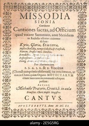 Michael Praetorius Missodia Sionia (1611 Stock Photo - Alamy