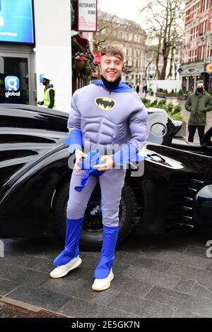 Roman Kemp posing outside the Global Radio.Capital Breakfast presenter ...
