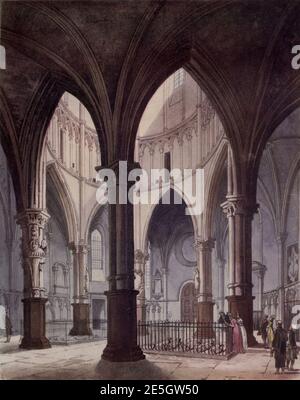 Microcosm of London Plate 084 - Temple Church (tone Stock Photo - Alamy